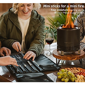 Solo Stove Mesa Accessory Pack | Incl. 4 Stainless Steel Mini Sticks + Stick Rests, Pellet Scoop, Mesa Lid, Carry Case, Accessories for Outdoor Fire Pit, 8.8 x 16 in, 2.5 lbs