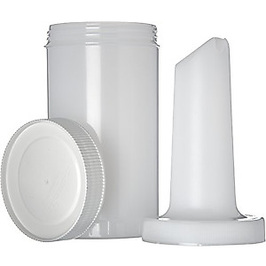 Carlisle FoodService Products Pourplus Store 'N Pour Complete Quart Set Neck, Container, And Cap for Bar, Kitchen, And Restaurant, Plastic, 32 Ounces, White, (Pack of 12)