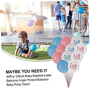 ABOOFAN 40pcs Balloon Kids Decor Baby Balloon Pink Ballons Baby Baptism Decorations Baby Shower Mylar Balloon Baby Shower Latex Balloons Garland Balloons Baby Baptism Baby Baptism Balloons