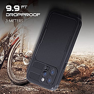 Ezanmull for iPhone 14 Pro Max Waterproof Case with Built-in Screen Protector Dustproof Shockproof Drop Proof Case, Rugged Full Body Underwater Protective Cover for iPhone 14 Pro Max 6.7" Black