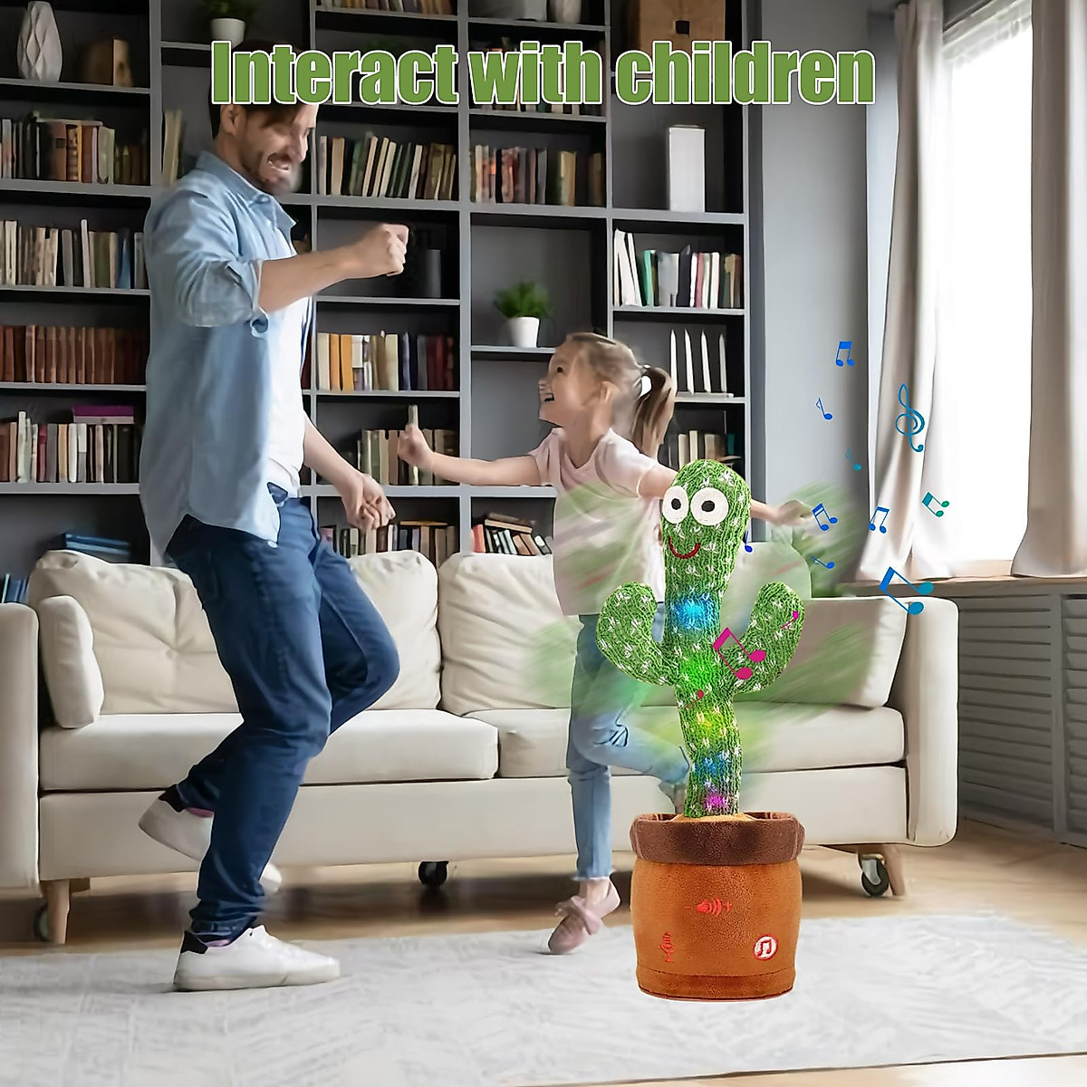 MIAODAM Dancing Cactus, Talking Cactus Baby Toy Repeating Words Smart Cactus Toy Dancing and Singing 100 Songs Funny Toy for Kids and Adults, Plush Interactive Toy Figures