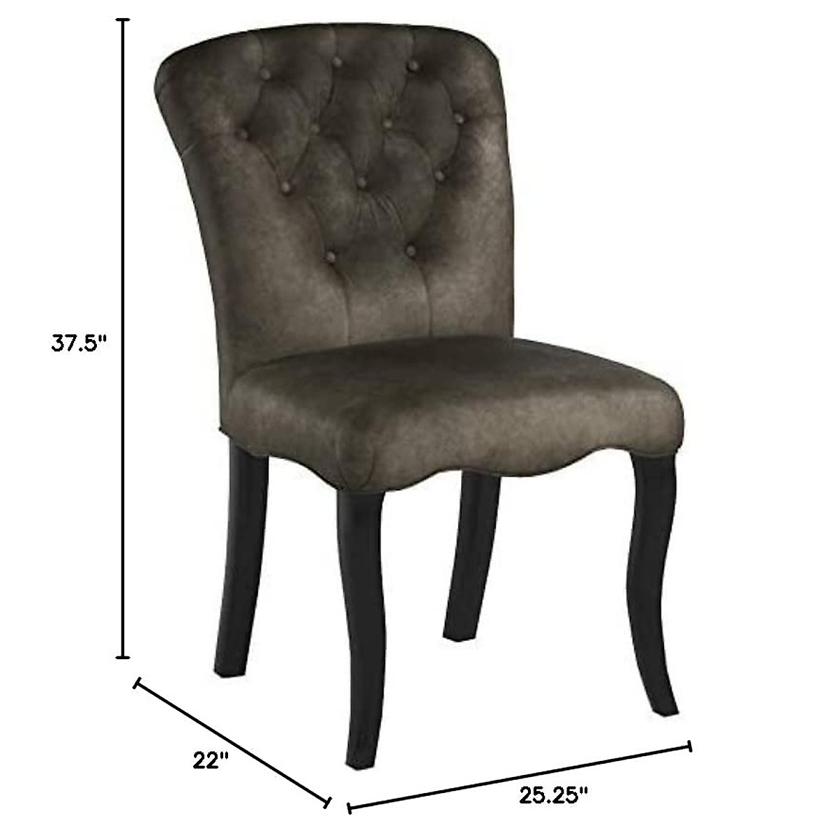 Christopher Knight Home Hallie Traditional Armless Tufted Velvet Armless Dining Chairs, 2-Pcs Set, Grey / Dark Brown
