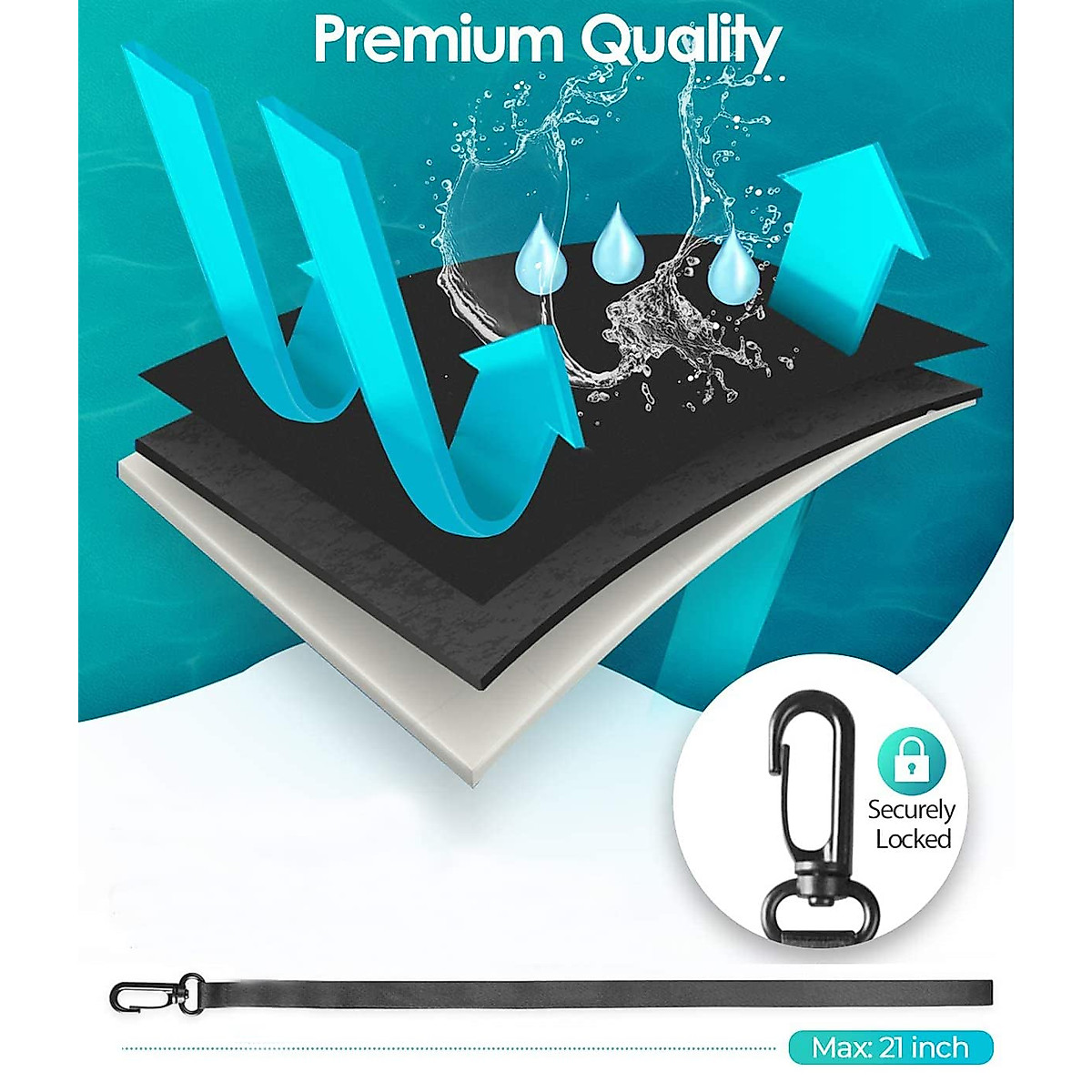 Hapylasty Universal Waterproof Phone Pouch, IPX8 Waterproof Case Phone Dry Bag Pouch for iPhone 14 13 12 11 Pro Max XS Plus Samsung Galaxy, Floating Large Cellphone Dry Bag for Beach Swimming Pool,