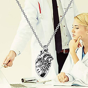 MYOSPARK Anatomical Heart Necklace 3D Human Heart Necklace Medical Gift Nurse Gift (Anatomical heart necklace)