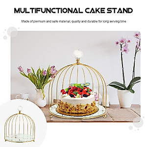 BESPORTBLE 1pc Cake Stand Cake Tower Stand Makeup Pallet Mini Muffin Tray Appetizer Cupcake Display Fruit Display Stand Flan Round Tray Party Dessert Holder Jewelry White Dressing Table Iron