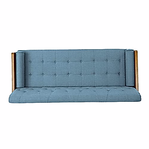 Christopher Knight Home Aidan Mid Century Modern Tufted Fabric Sofa, Blue