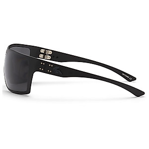 Gatorz Eyewear Marauder Sunglasses - Black Cerakote with Black Logo Smoke Polarized Lens