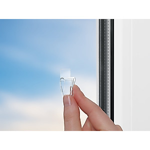 tesa Adhesive Hooks for Glass - Invisible Hanging Hooks for Mirrors & Transparent Surfaces - Holds up to 0.2 kg per Hook - Pack of 5 incl. 8 Adhesive Strips