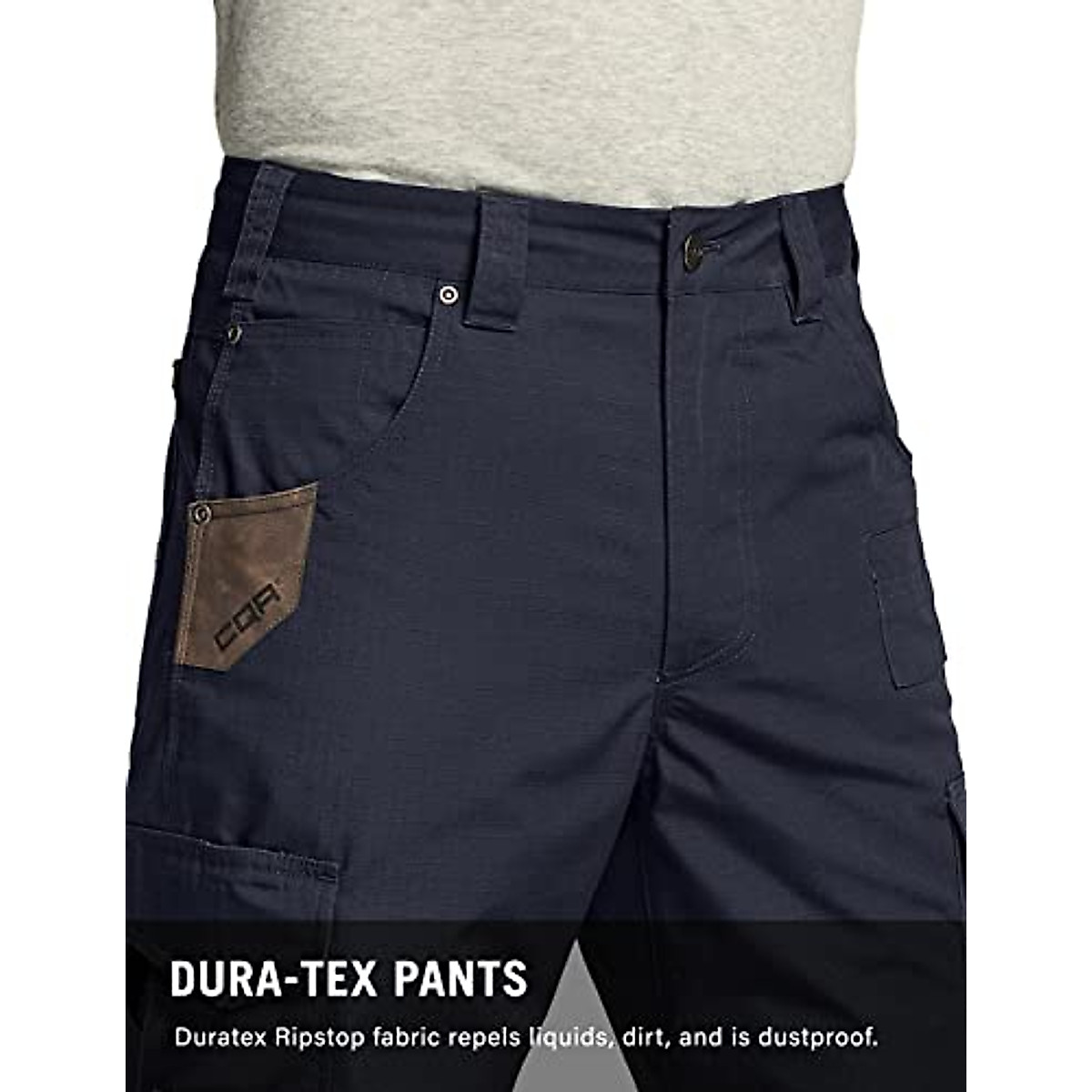 CQR Men's Ripstop Work Pants, Water Resistant Tactical Pants, Outdoor Utility Operator EDC Straight/Cargo Pants, Work Cargo Police Navy, 34W x 32L