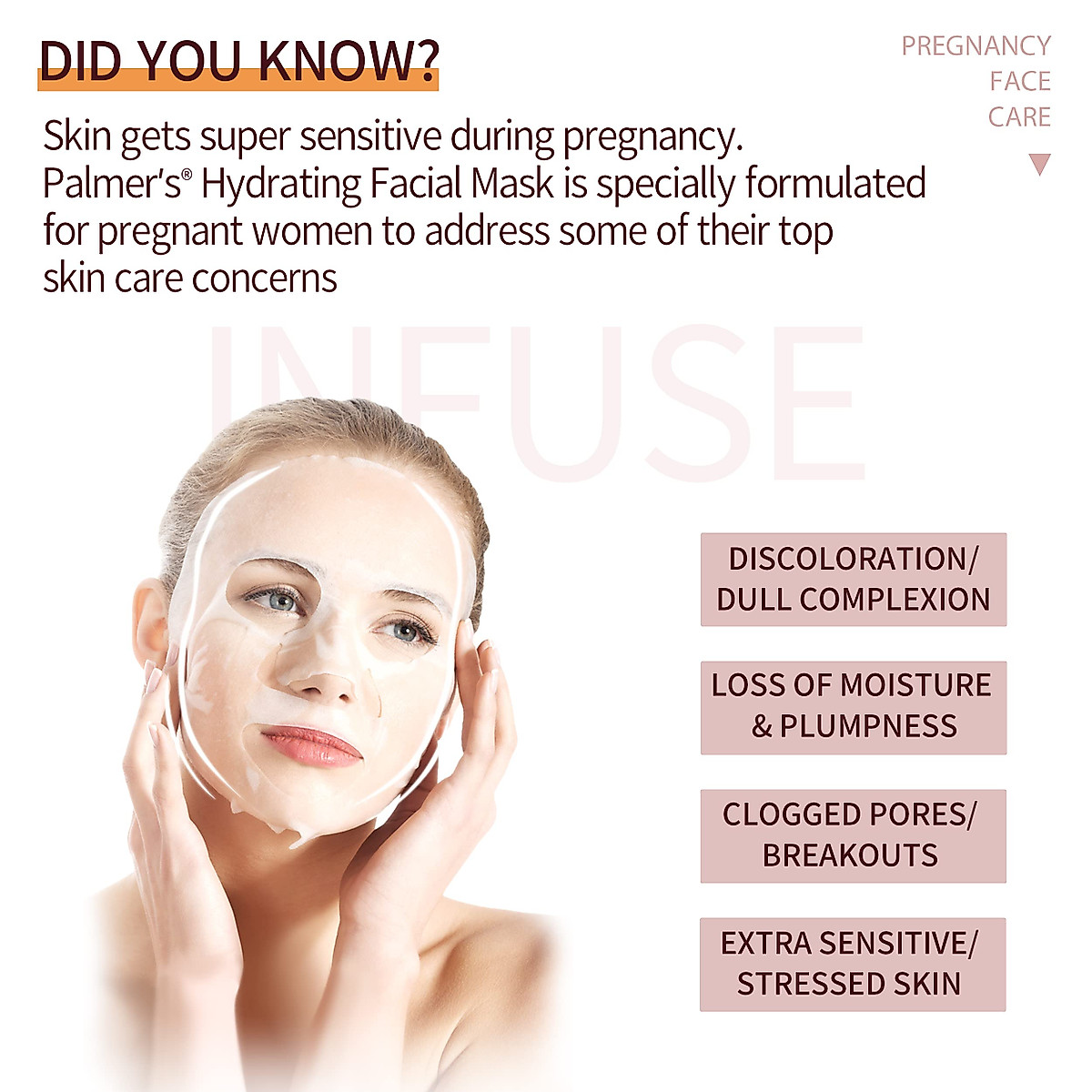 Palmer's Pregnancy Hydrating Facial Sheet Masks, 0.95 fl. oz. (Pack of 5)