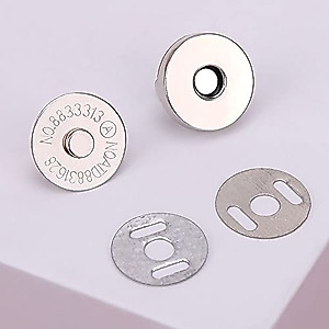 20 Set Magnetic Snaps, Purse Magnetic Bag Fastener Clasp Magnetic Button Replacement Kit for Sewing, DIY Craft, Purses, Bags, Clothes, Leather (Silver 18MM)