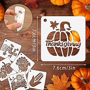 Augshy Fall Stencils, 56 Pack Thanksgiving Stencils Small Fall Stencils for Painting on Wood Ornaments Slice DIY Crafts Fabrics Window Thanksgiving Autumn Decoration (3 Inch)