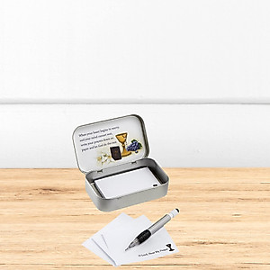 Needzo First Communion Keepsake Box with Prayer Cards, Note Paper, Pencil and Collectible Tin Holder, Inspirational Religious Gift Set for Boys and Girls, 4 inches white