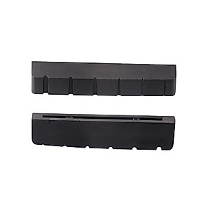 Metallor 6 String Graphite Guitar Nut Pre-Slotted Top Nut Compatible with Les Paul LP SG Style Electric Guitar or Acoustic Guitar Black 43 x 9 x 6mm Set of 2pcs.