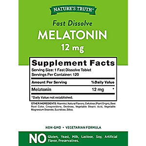 Nature's Truth, Melatonin 12mg, 120 Count