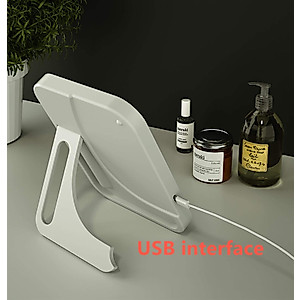 FQYYDD Illuminated Makeup Mirror Led Makeup Mirror Folds Portable Small Mirror