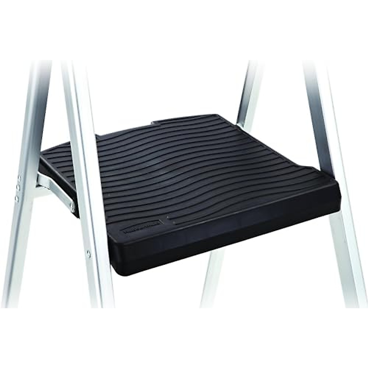 Rubbermaid RMA-2 2-Step Lightweight Aluminum Step Stool with Project Top, Anti-Slip Step Ladder, 225 lb Capacity, Silver Finish