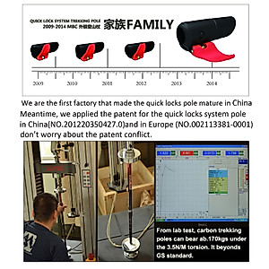 MBC Carbon Fiber Trekking Pole 4 Section Quick Lock System Ultralight Walking Sticks for Hiking Walking and Camping