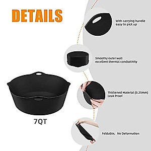Slow Cooker Liners Silicone Divider for 7-8 Quart Oval Crock pot, Easy Dishwasher Cleaning, Food-grade Silicone, Safe Reusable and Leak-proof fit for Family Dinners (Black)