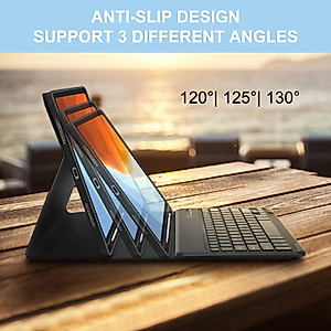 Keyboard Case for iPad Pro 12.9 inch 6th/5th/4th/3rd Gen & iPad Air 13 inch (M2) 2024, 7 Color Backlit & Magnetic Detachable Wireless Keyboard, Smart Flip Cover with Pencil Holder, Auto Sleep/Wake