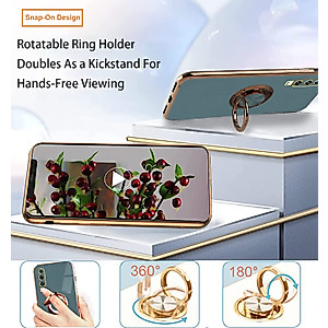 Wousunly Compatible with Huawei P30 Case Ring Holder Magnet Green, Huawei P30 Phone Case Silicone Shockproof Plate Luxury Slim Cover (Grey)