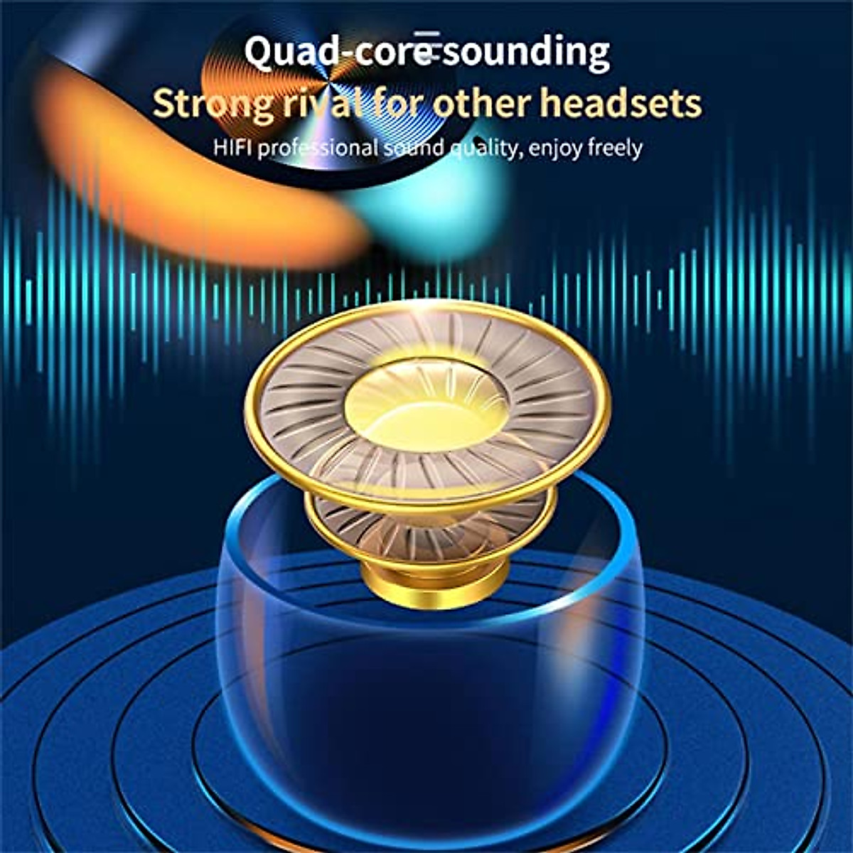 Wireless Earbug Bluetooth 5.0 Headphones, Hi-Fi Sound Quality Wireless Earphones with Wireless Charging Case Digital LED Intelligence Display, IPX7 Waterproof Sports Headset in-Ear with Mic