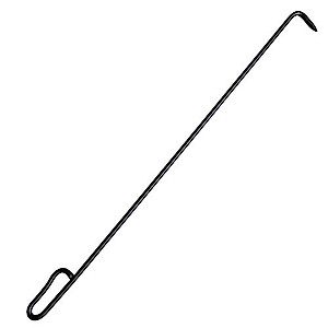 Fierywater 40-Inch Long Fire Poker by One Piece Solid Steel - Heavy Duty Fireplace Poker, Anti-Rust Black Coated Big Fire Stick