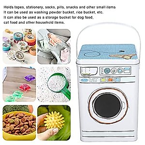 Laundry Detergent Container, Iron Material Glossy Rounded Corners Large Capacity Washing Powder Container with Lid for Storage