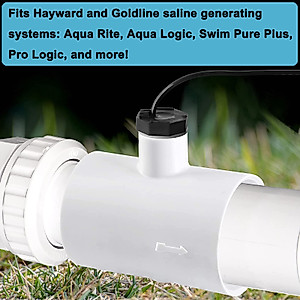 EXCELFU Flow Switch for Hayward Goldline Salt Chlorine Generator System, Pool Flow Sensor for Hayward Salt Cell Aquarite, Flow Switch Assembly GLX-FLO-RP with 15-Feet Cable