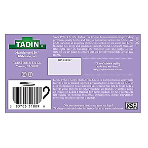 Tadin Passion Flower Herbal Tea. Caffeine Free. 0.84 oz. 24 Tea Bags. Pack of 3