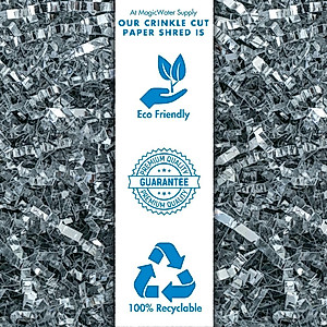 MagicWater Supply Crinkle Cut Paper Shred Filler (1 LB) for Gift Wrapping & Basket Filling - Silver Metallic
