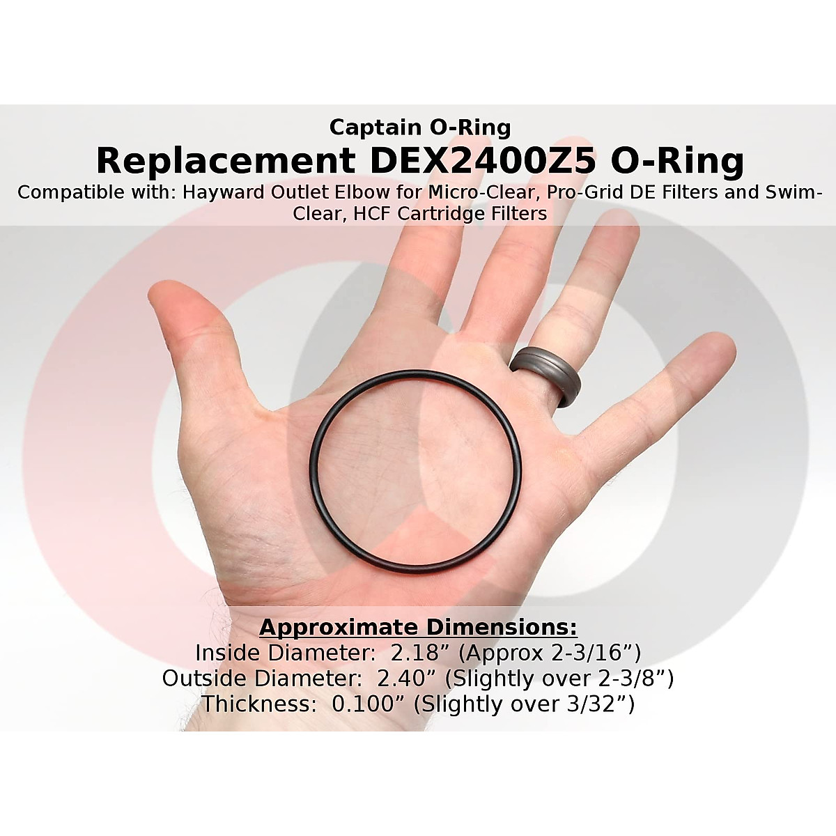 Captain O-Ring – Replacement DEX2400Z5 O-Ring for Hayward Outlet Elbow for Micro-Clear, Pro-Grid DE Filters and Swim-Clear, HCF Cartridge Filters (3 Pack)