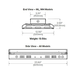 Hubbell Columbia Lighting CHB2-50ML-FA-EDU LED Linear High Bay CHB2, 17000 Lumens, 24 inches, 5000K, Dimmable, Frosted Acrylic Lens