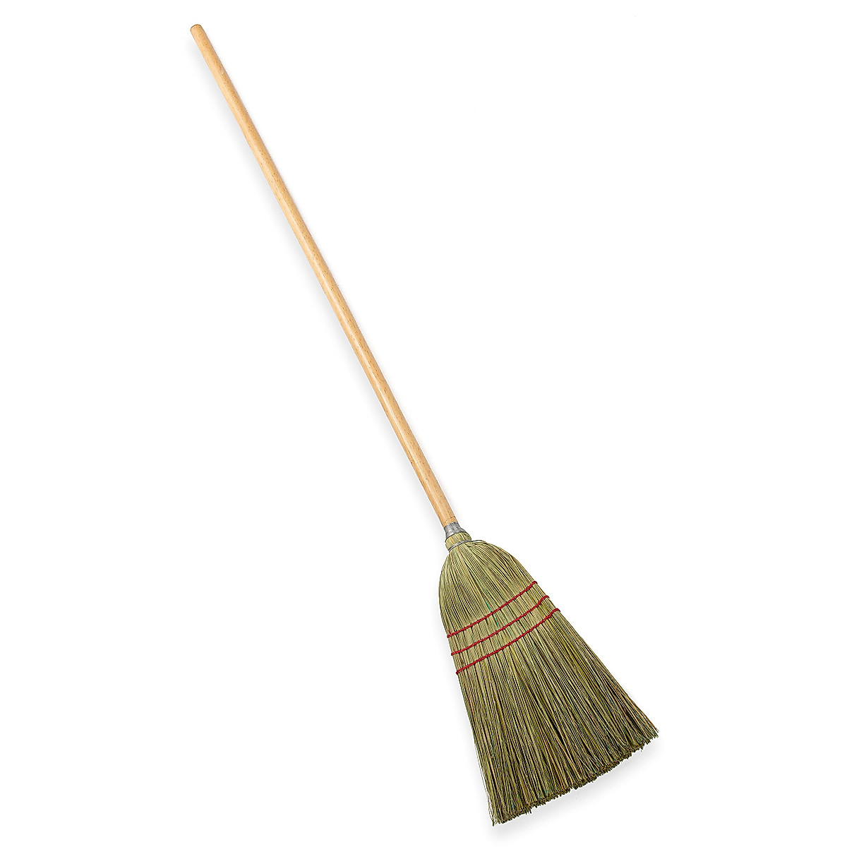 Carlisle 4134967 Warehouse Broom with Wood Handle, 10" Bristle Trim, 1" Height, 1" Width, 55" Length, Corn Blend, Natural
