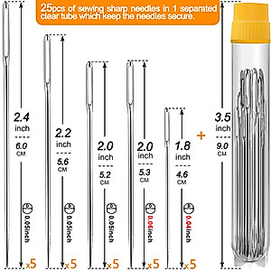 55 PCS Large-Eye Blunt Needles, Large Eye Sewing Needles, 11 Sizes Hand Sewing Needles, Knitting Needles, Yarn Needles, Embroidery Needle, Quilting Needles with 4 Threaders, Weaving Stringing Needles