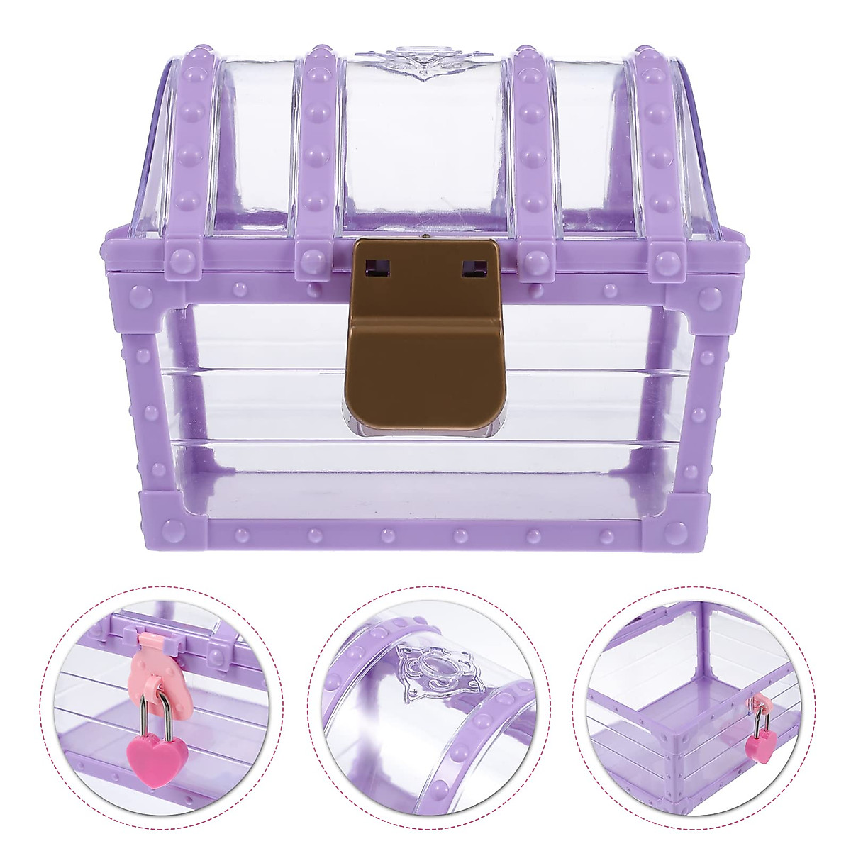 ibasenice 1set Pirate Art Treasure Chest Lovely, of Girls Toys and Diamond Jewelry Bin Children Trays Clear Trunks Decor Home Storing Jewery Earring Accessories Transparent