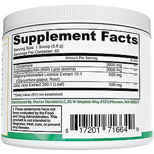 Doctor Danielle Gut Assist - Leaky Gut Repair Supplement Powder - Glutamine, Arabinogalactan, Licorice Root - Supports IBS, Heartburn, Bloating, Gas, Constipation, SIBO from