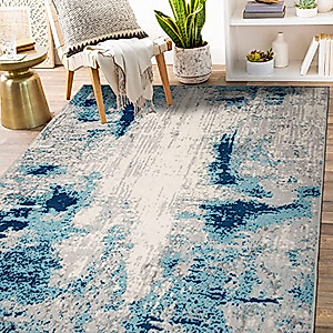 Rugshop Sky Collection Whimsical Abstract Area Rug 3'3" x 5' Blue
