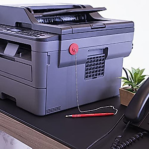 Nadex Ball and Chain Security Pen Set | 4 Pens, 1 Adhesive Mount, and 5 Refills (Blue)