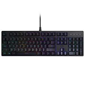 Monoprice Collider Gaming Keyboard - Membrane, RGB Lighting, 19-Key Rollover, Spill Resistant, for Computer PC Gamer - Dark Matter