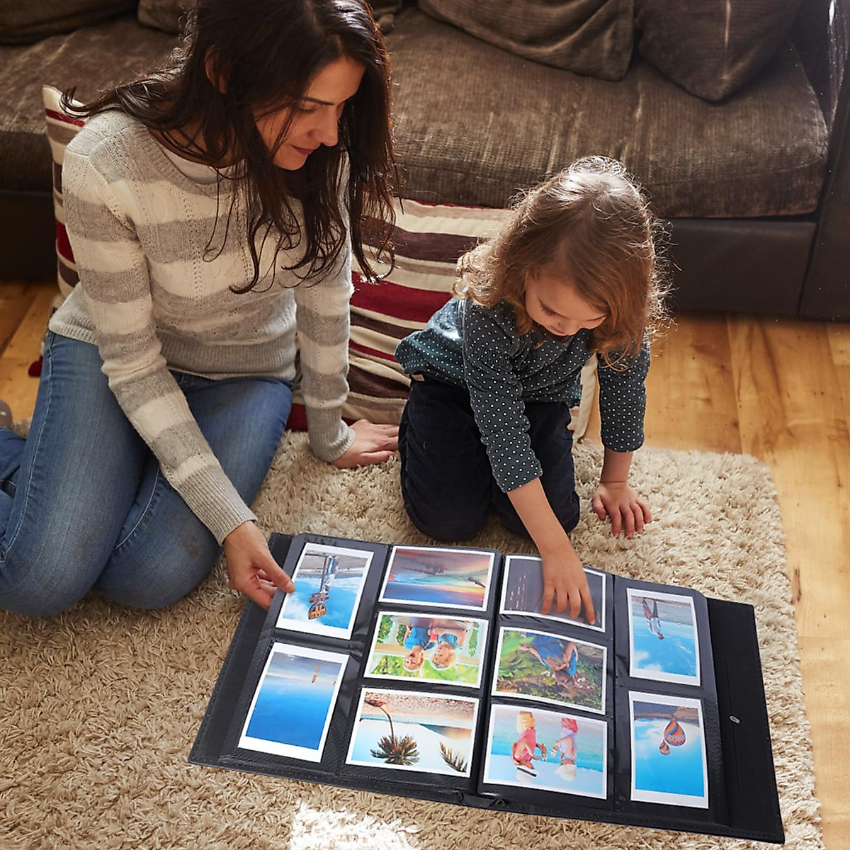 RECUTMS Photo Album 4x6 600 Photos Black Pages Large Capacity Leather Cover Wedding Family Photo Albums Holds 600 Horizontal and Vertical Photos (Black)