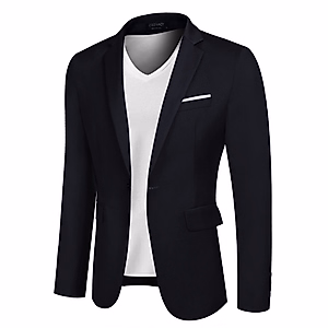 COOFANDY Sport Coats for Men Sports Blazer Fitted Casual Suit Jacket Fashion Athletic Fit Blazers Navy Blue, X-Large