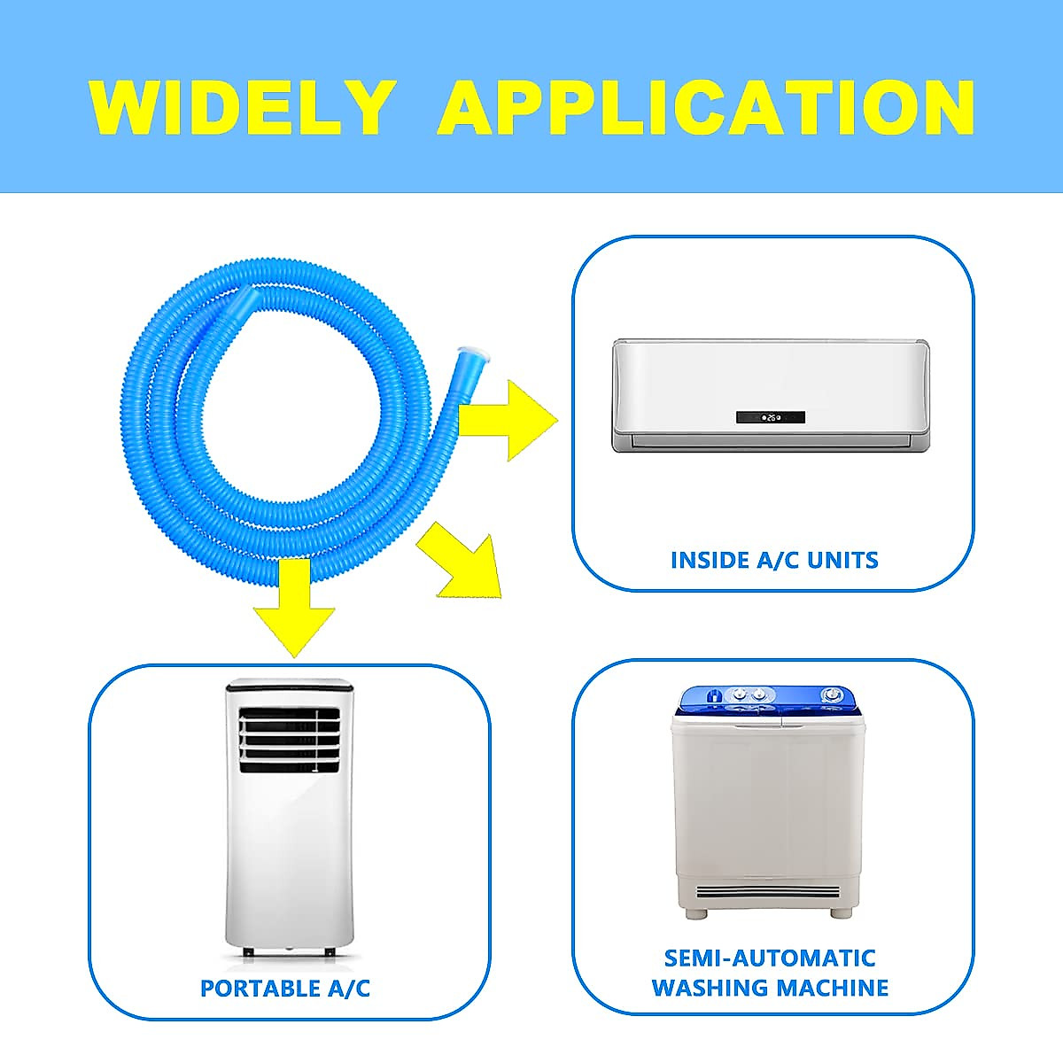 Forestchill Universal Drain Hose for Air Conditoner, Inlet Hose for Semi-Automatic Washing Machine, 5.2 Ft