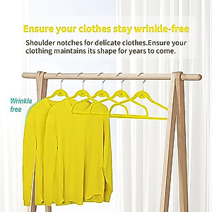 Multi-Color Premium Velvet Hangers with Mini Hooks, Pack of 50, Non Slip, Space Saving Cascading Clothes Hangers, Rainbow Colors, Red, Orange, Yellow, Green, Blue