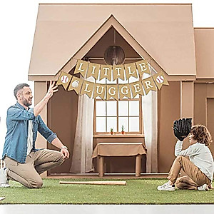 Jute Burlap Little Slugger Banner Boy Baseball Theme Baby Shower Party Decoration Supply