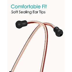 Clairre Rose Gold Stethoscope Gift for Nurses, Doctors and Medical Students, Dual Head for Home Health Use Nurses Week Gift