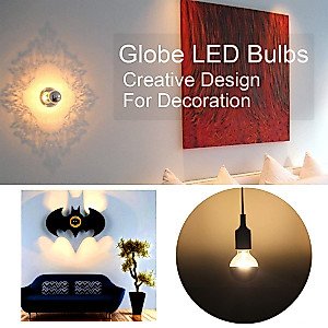 KarlunKoy Half Chrome Light Bulbs,Dimmable 6W (Eqv. 60W) Anti-Glare LED Light Bulbs,Soft White 2700K,G80/G25 Globe Light Bulb Half Gold Dipped,Decorative Mirror,E26 Base for Vanity (Pack of 1)