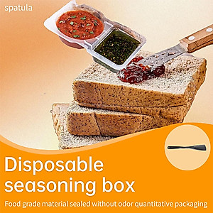 Double Compartment Condiment Containers with Lids, 5PcsPortable Reusable Sauce Container, Dual Compartment Containerfor for Condiment, Dip, Sauce, Sampling and Travel Snacks