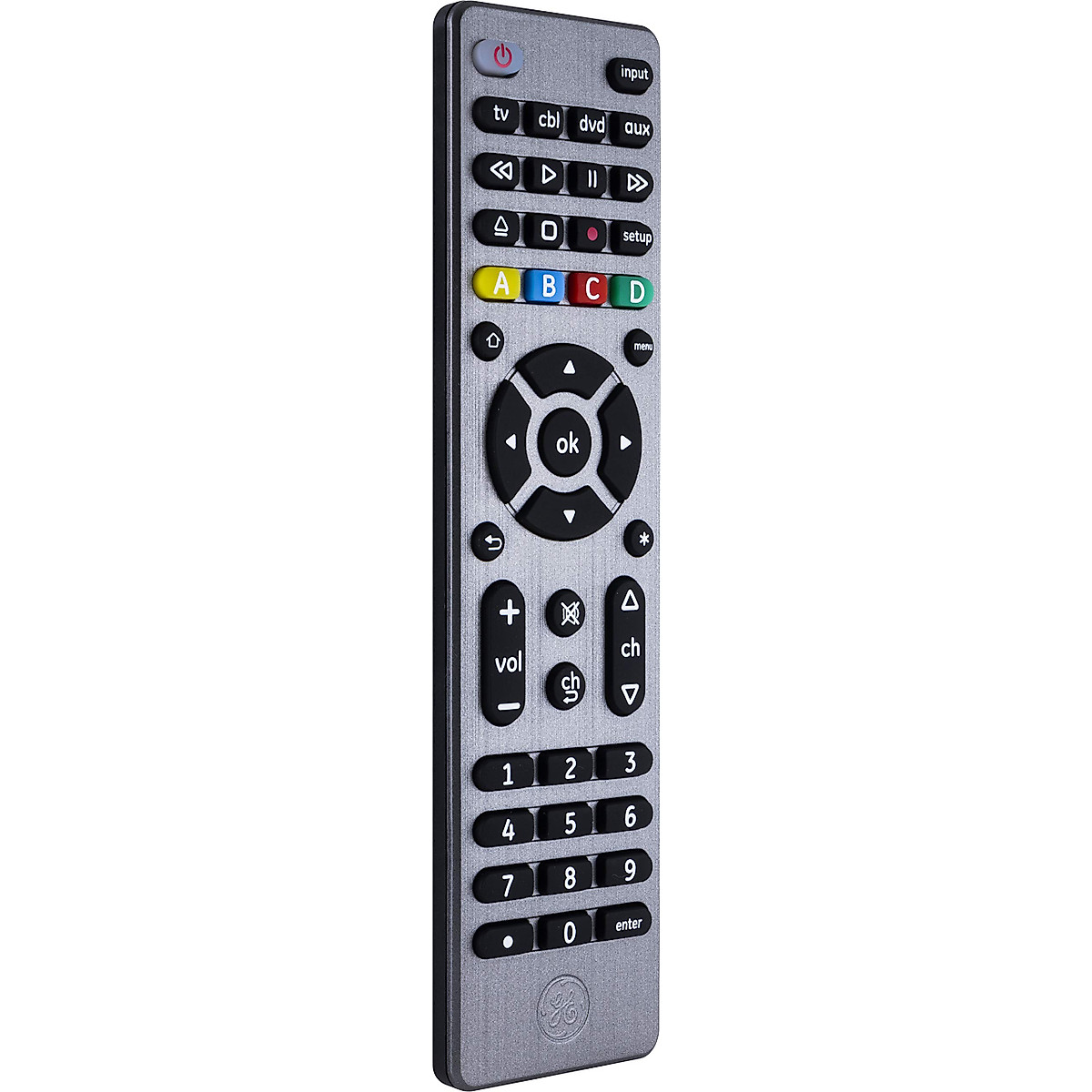 GE Universal Remote Control, Samsung Remote, Universal TV Remote for Roku TV, Vizio, LG, Sony, Sharp, Roku, Apple TV, TCL, Panasonic, Streaming Players, Blu-ray, DVD, 4-Device, Graphite, 33711