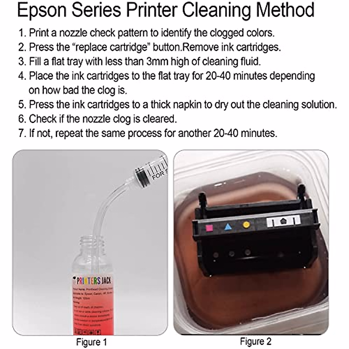 Printers Jack Printhead Cleaning Kit Nozzle Solution for Brother HP Officejet 8610 8600 8620 6600 5520 6500 6700 Canon Pro 10 Pro 100 MX922 Brother MG7120 MG6320 Inkjet Printers